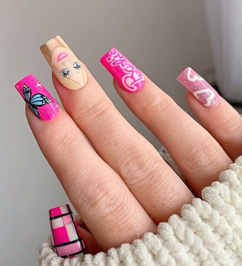 39 Cute Pink Barbie Nails Trends To Recreate Immediately - With Houna
