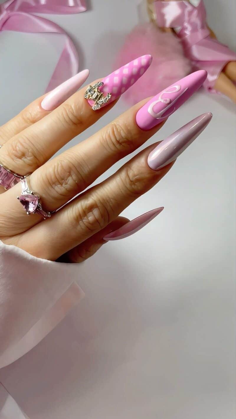 39 Cute Pink Barbie Nails Trends To Recreate Immediately - With Houna