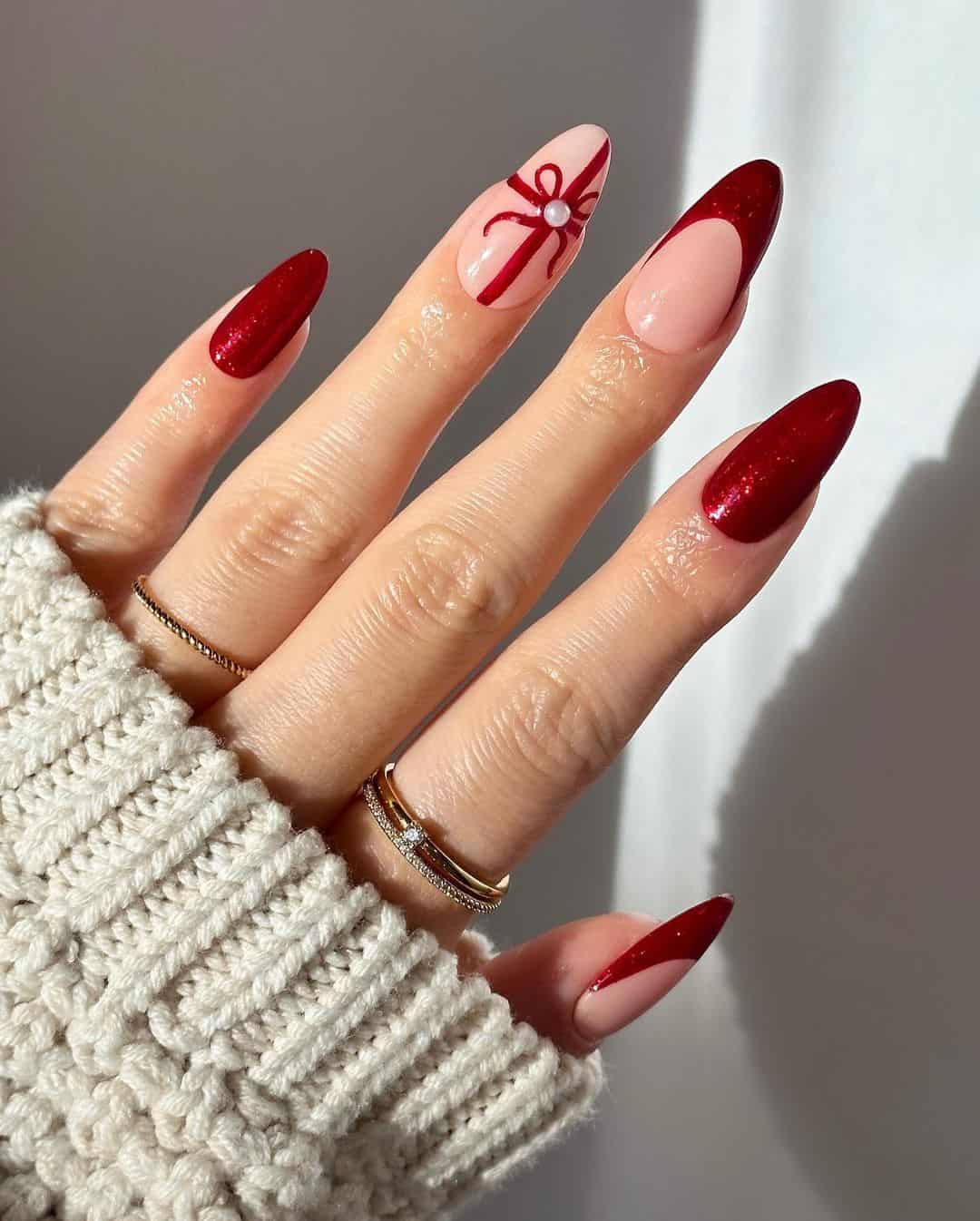 59 Insanely Cute Red Christmas Nail Designs And Red Christmas Nails To ...