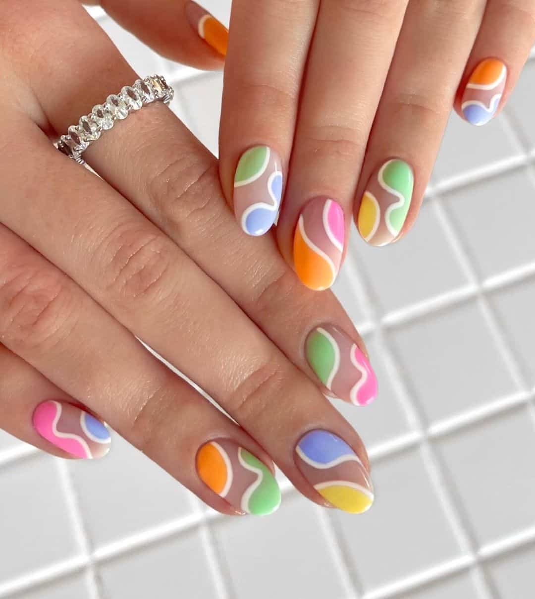 30 Gorgeous Short Spring Nails and Short Nails for Spring You Have to ...